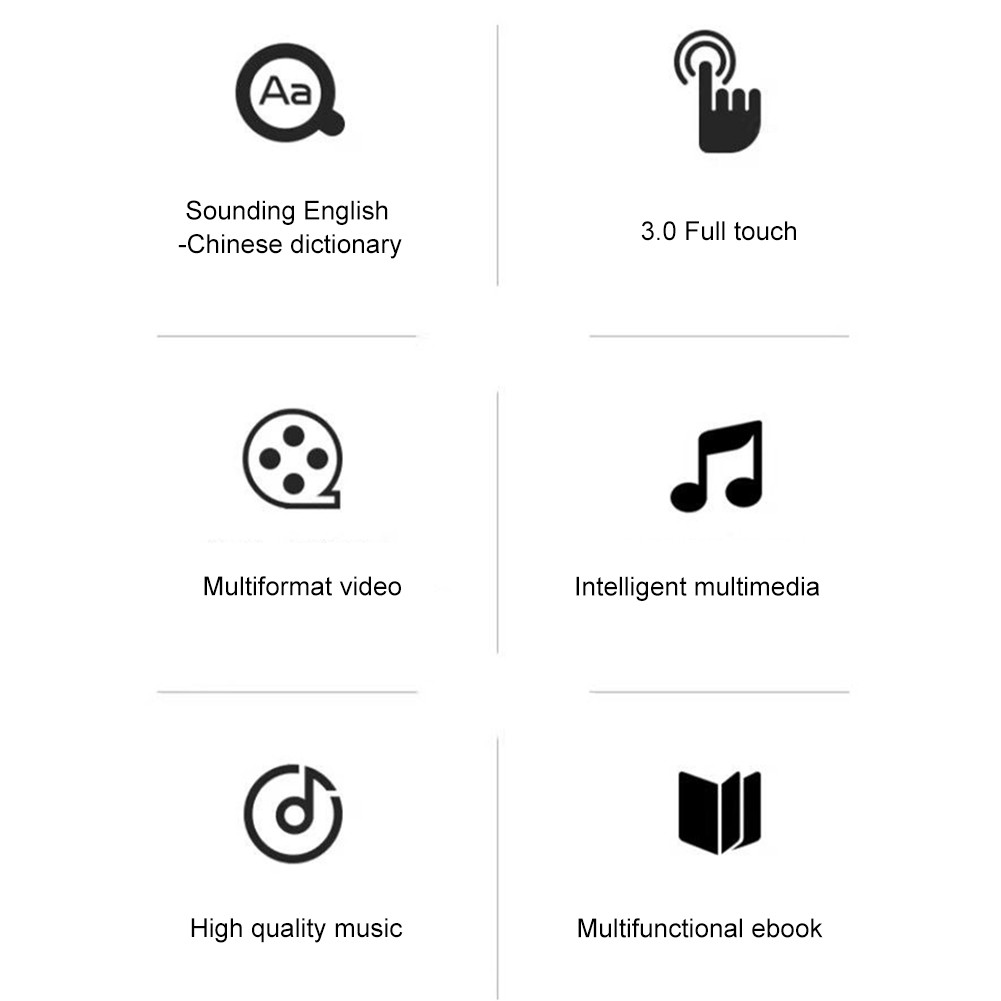 MP3 Music Player Bluetooth Full Touch Screen Built-in Speaker Recorder ...