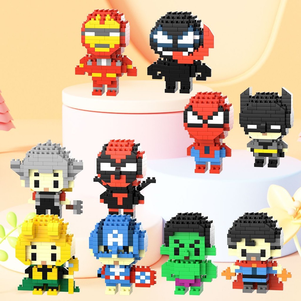 GiGi Toy The Avengers Mini Block Building Blocks Cute Round Cartoon ...