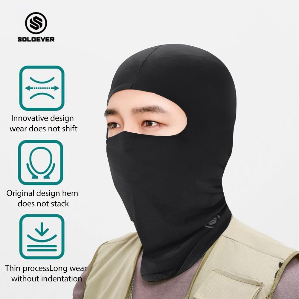 Soloever Arm sleeves + Cycling Face Mask UPF50 UV Protection Bundle Set ...