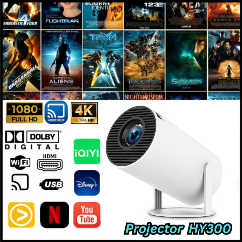 HY300 4K Smart Projector | Android 11, 1080P, LCD, Dual WiFi, Bluetooth ...