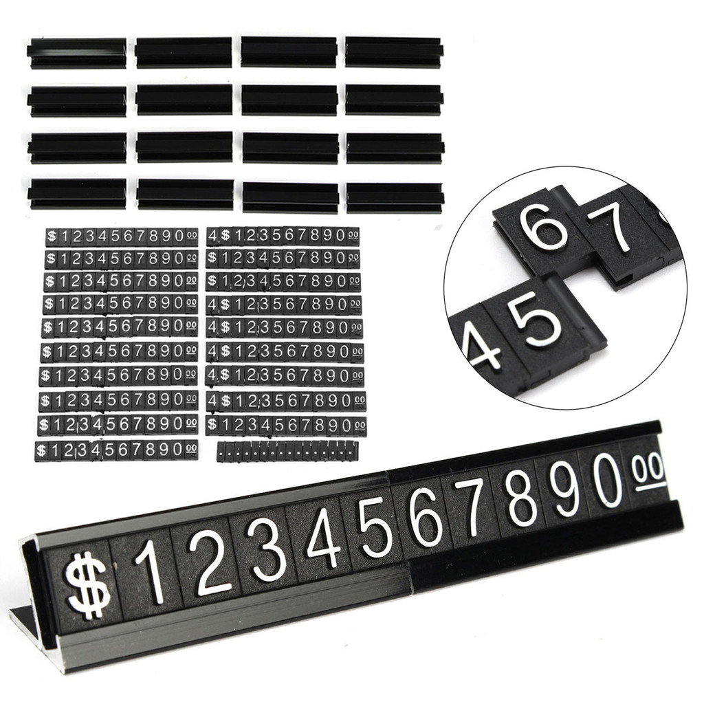 New Adjustable Number Letter Price Display Counter Base Stand Tag Label ...
