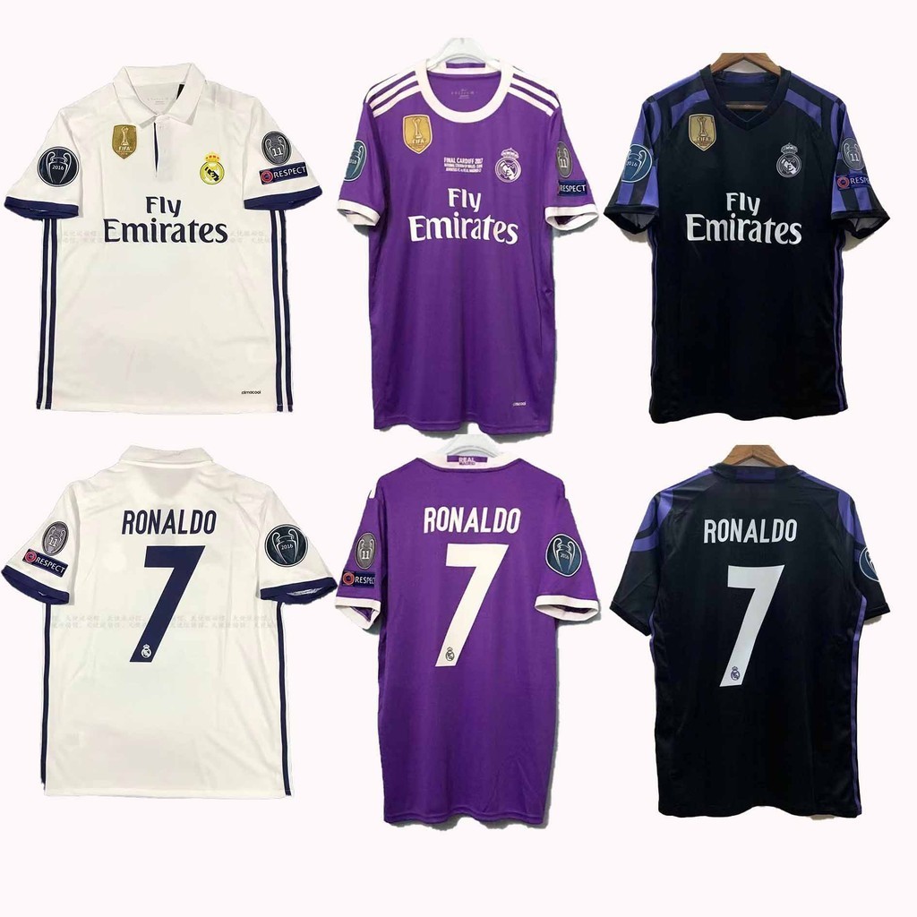 retro Issue 16 17 real madrid CR7 RONALDO soccer jerseys football shirt ...