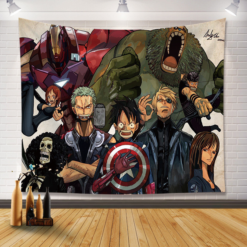 One Piece Backdrop Photography Tapestry Anime Luffy Bedroom Wall Decor ...