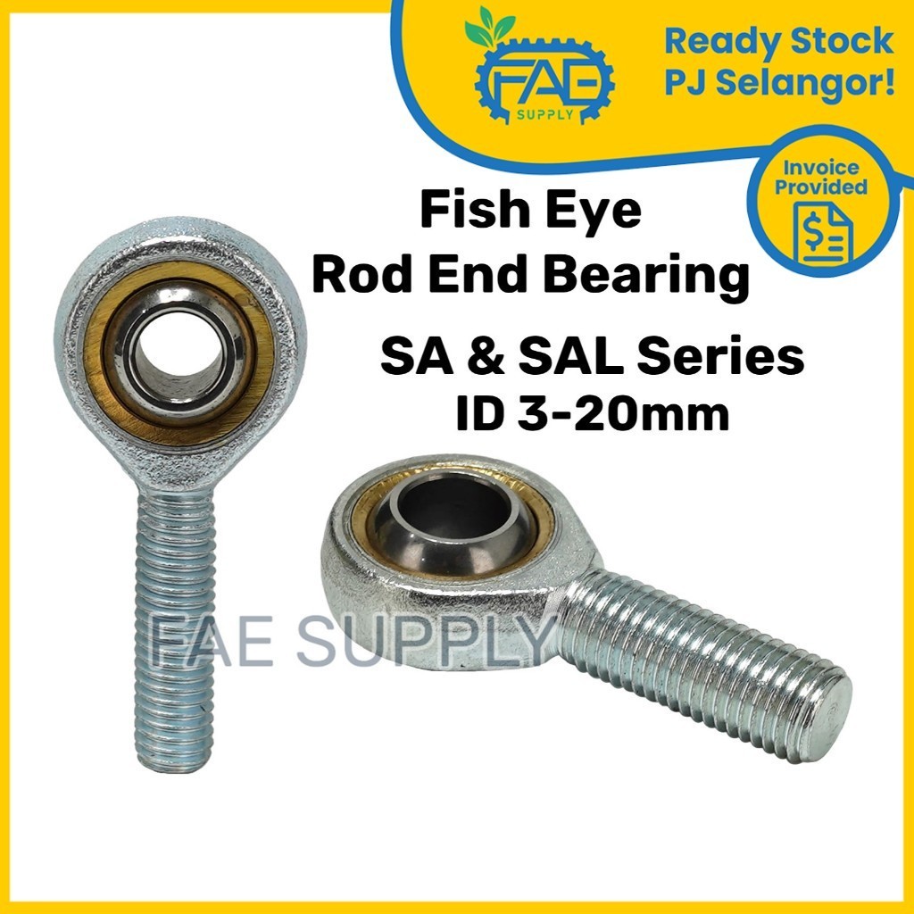 SA SAL Fish Eye Rod End Bearing Male Thread Inner diameter 3 4 5 6 8 10 ...