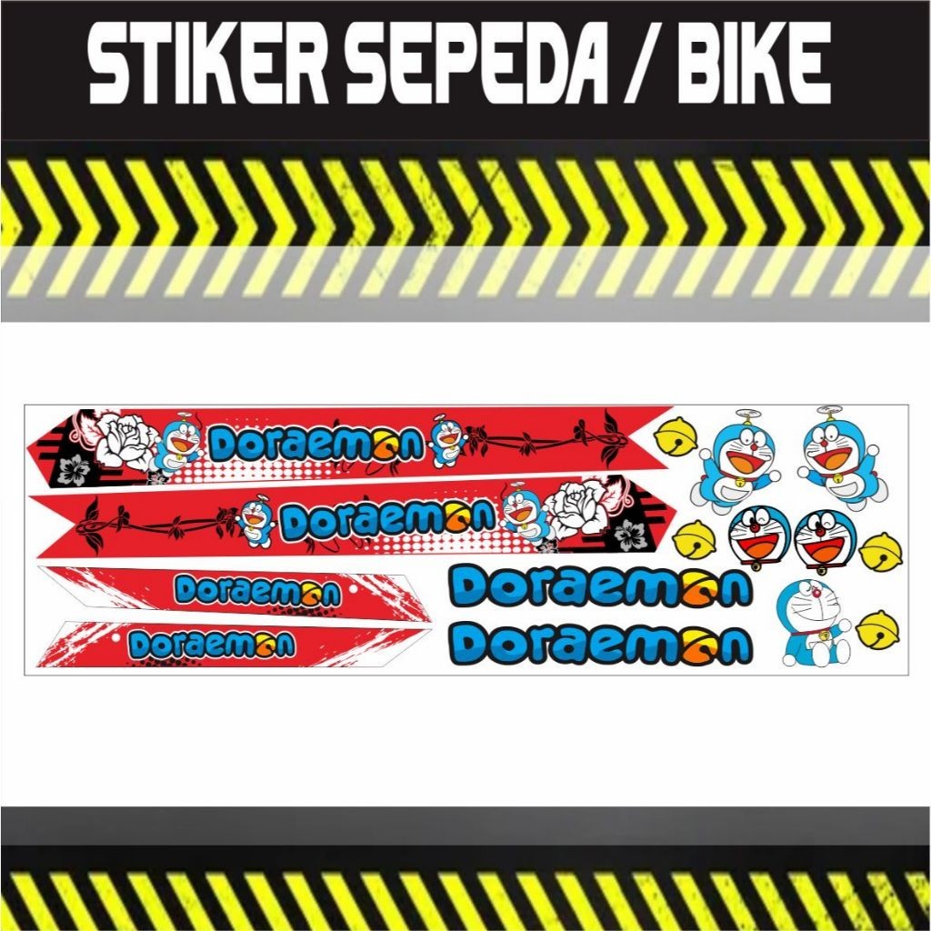 Bmx Bike striping Variations Of doraemon Cartoon motif/Bicycle Stickers ...