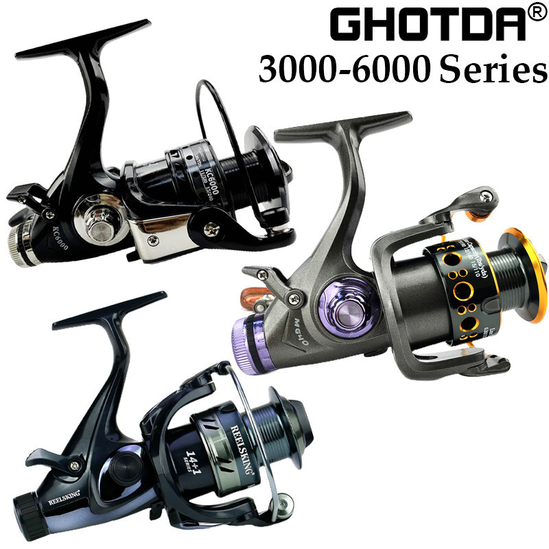 3000-6000 Series Double Brake Spinning Fishing Reel 5.2:1 Gear Ratio ...