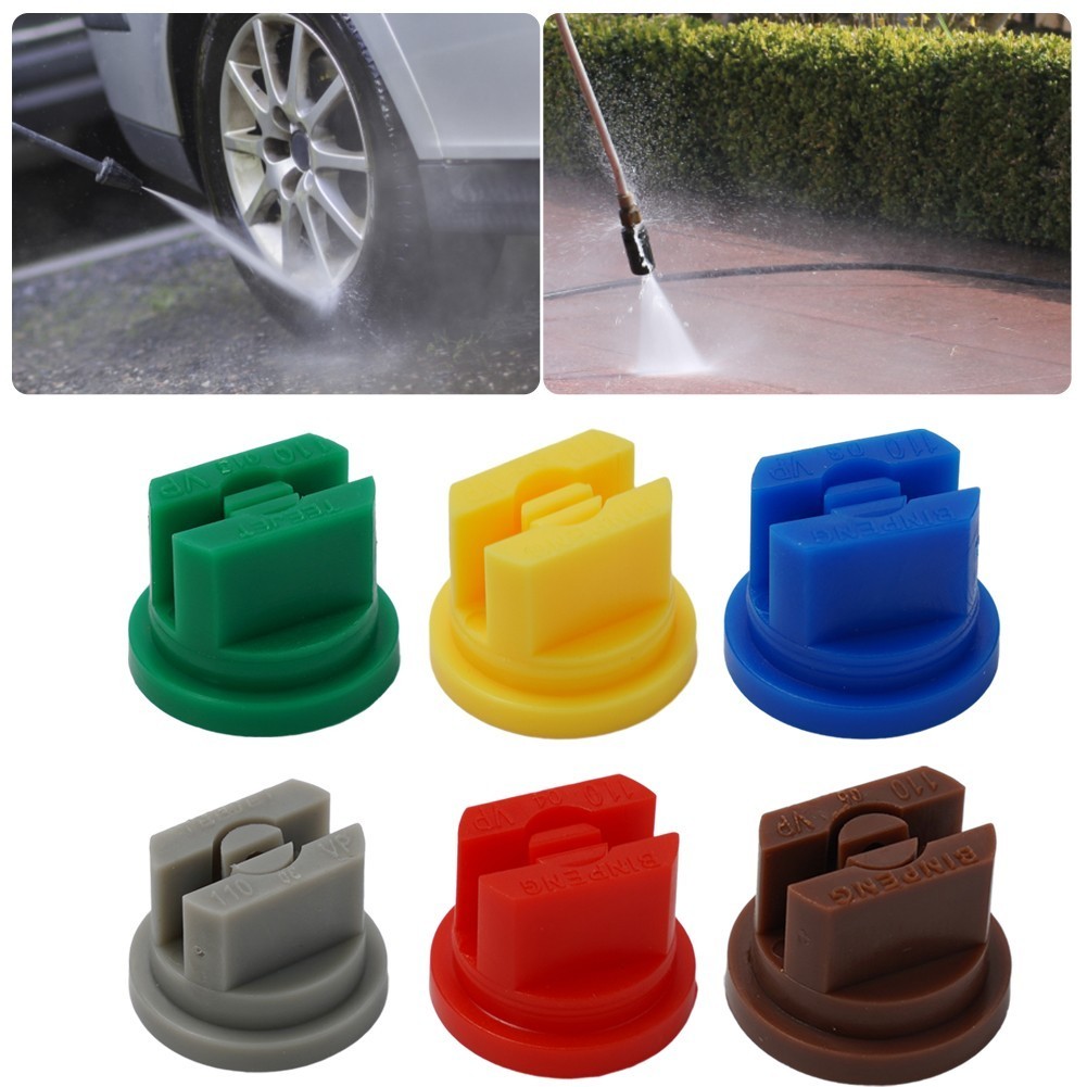 【Spot goods】 Flat Fan Spray Nozzles Spraying Tips 110 Degrees 6 Colors ...