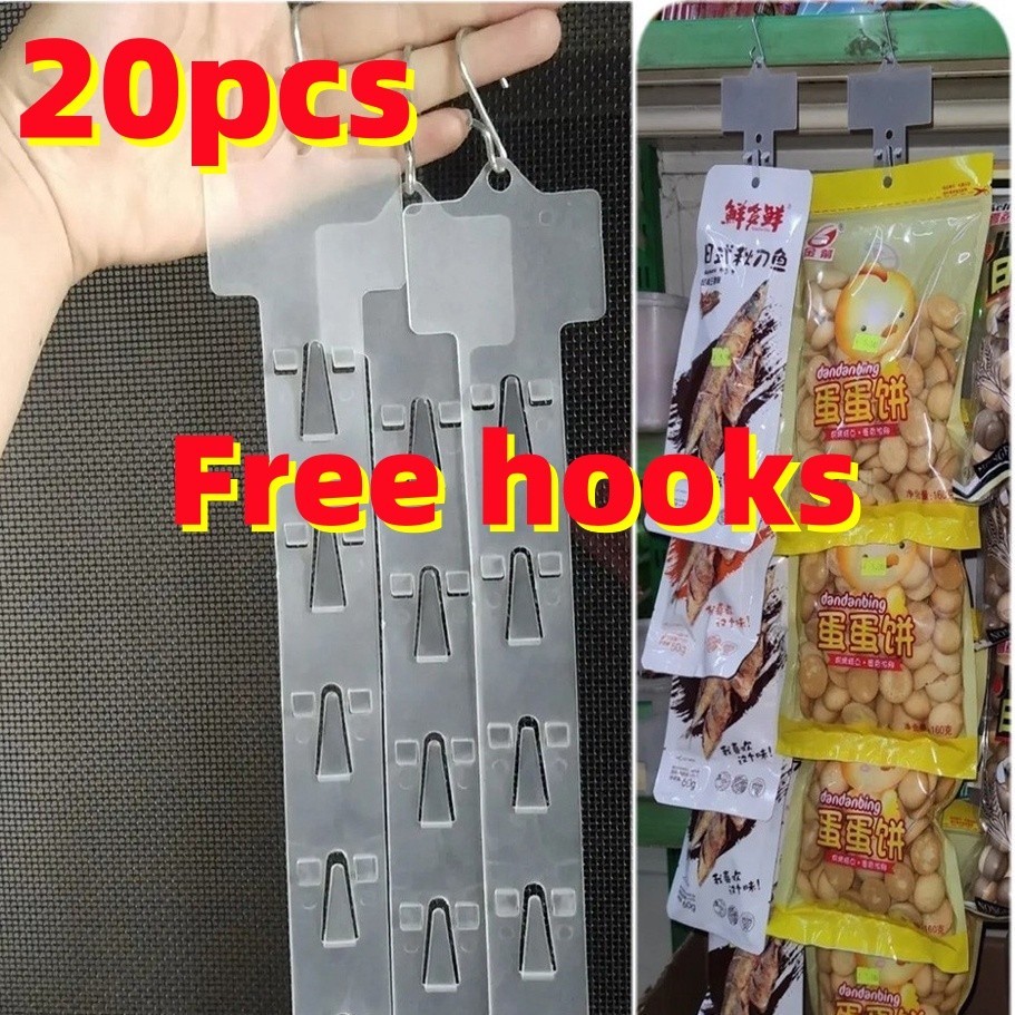 20pcs Snack Hanging Strips Store Hang Snacks Display Hanger Hooks ...