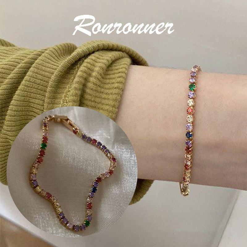 Colored Zircon Bracelet for Women Fashion Colored Diamond Bracelets ...