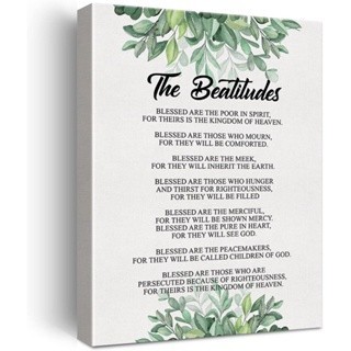The Beatitudes Scripture Sign Canvas Home Wall Art Decor Bible Verse ...