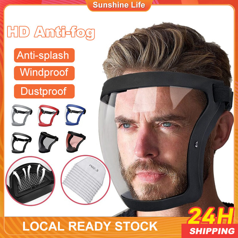 Transparent full face mask for construction site decoration, reusable ...