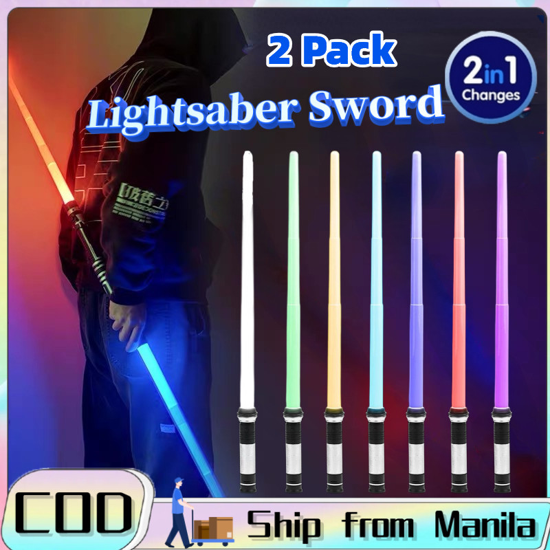 2PCS Flashing Lightsaber Laser Lightsaber Swords Toy Sound Flashing ...