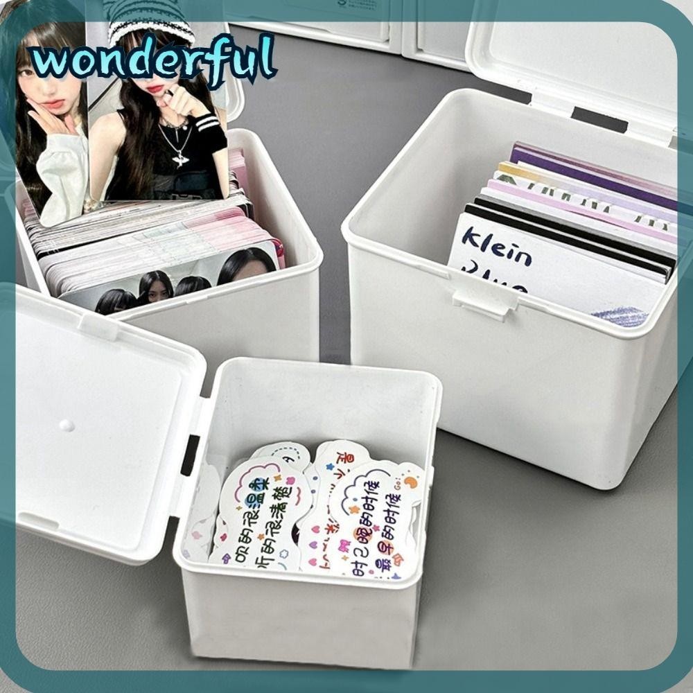 WONDER Storage Box, White Kpop Collection Box, Idol Cards Supplies ID ...