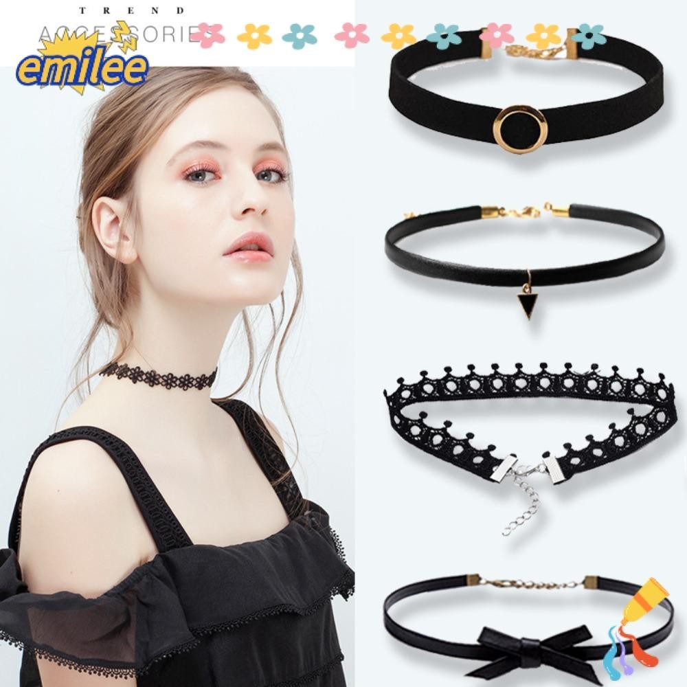 EMILEE Choker, Black Sexy Lace Necklace, Fashion Punk Style ...