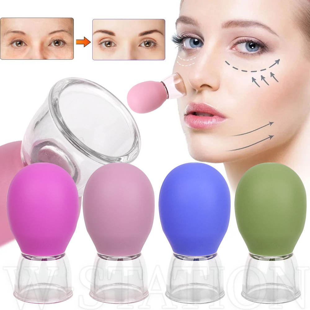 Silicone Face Massager - Vacuum Cupping Cups - Anti-Wrinkle, Anti ...