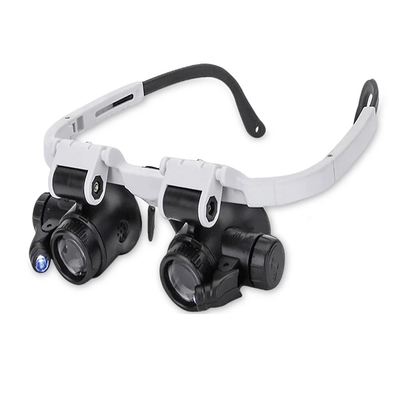 【XMY】2LED Headworn Lighting Microscope 8X15X23X Telescope Magnifier ...