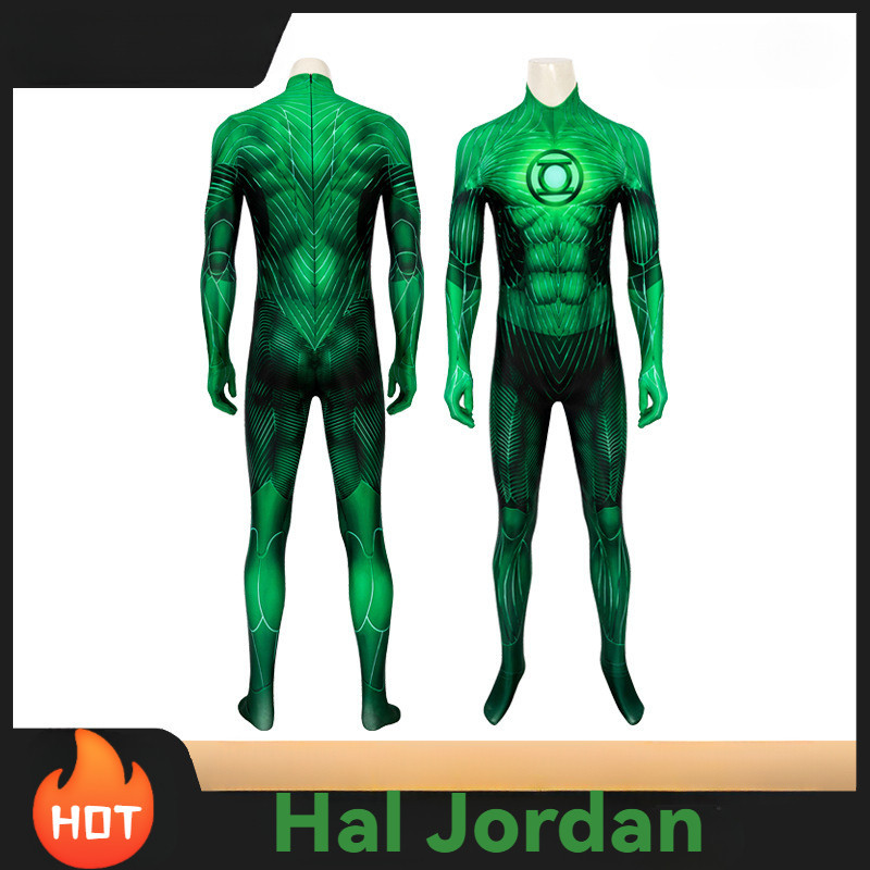 Hal Jordan Green Lantern Tight Bodysuit Cosplay Suit Marvel Superhero ...