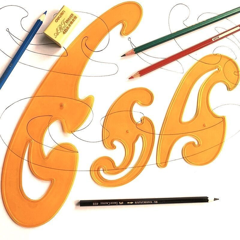 Diy Design Drawing Cloud Ruler Curve Board Three-Piece Set Cloud Ruler ...