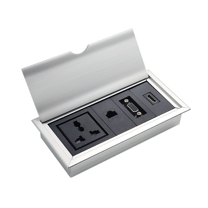 Multimedia Desktop Socket Embedded Conference Table Desk ...