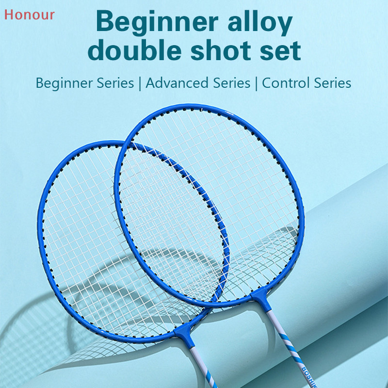 [Honour] Badminton Racket Double Racket Sponge Handle Iron Alloy Adult ...