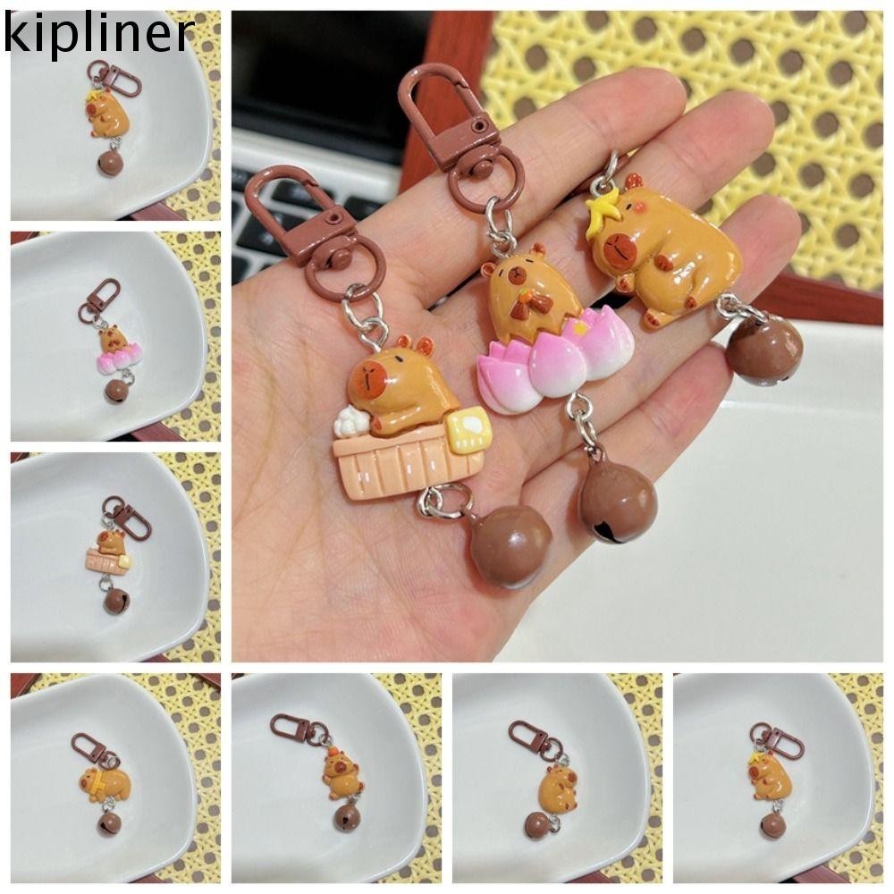 KIPLINER Bell Capybara Keychain, Cute Resin Capibara Bag Hanging ...