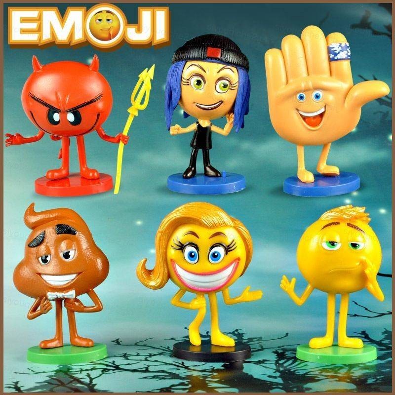 sy 6 Pcs/set Hot Emoji Movie Action Figures Hi-5 Jailbreak Gene Poop ...