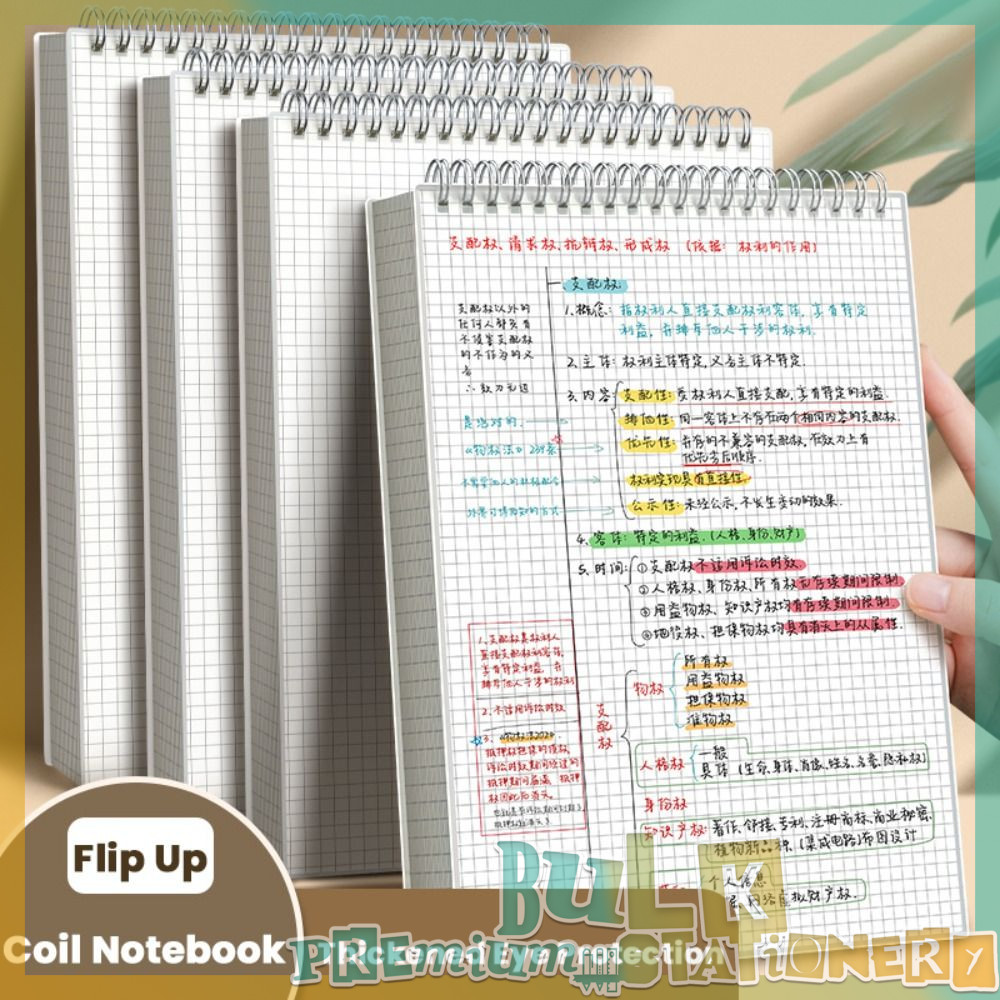 BK Thickened A5/B5 Coil Notebook 80Sheets Flip Up Notepad Blank Diary ...