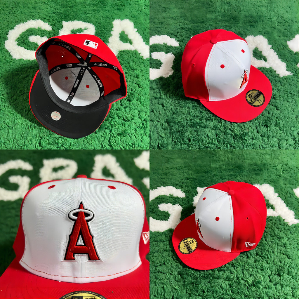 MLB Los Angeles Angels Fully Closed Adjustable Sports Hats White and ...
