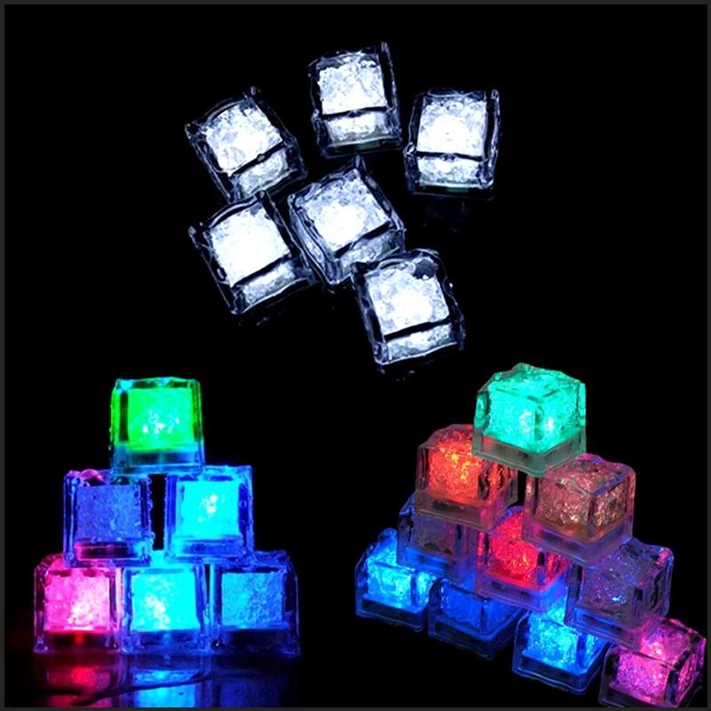 Utake Colorful Glowing Ice Cubes Wine Glass Decoration Led Fluorescent ...