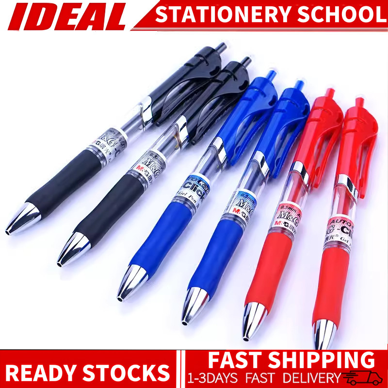 Pen Retractable Ballpen Large Capacity 0.5mm Ball Point Black/Red/Blue ...