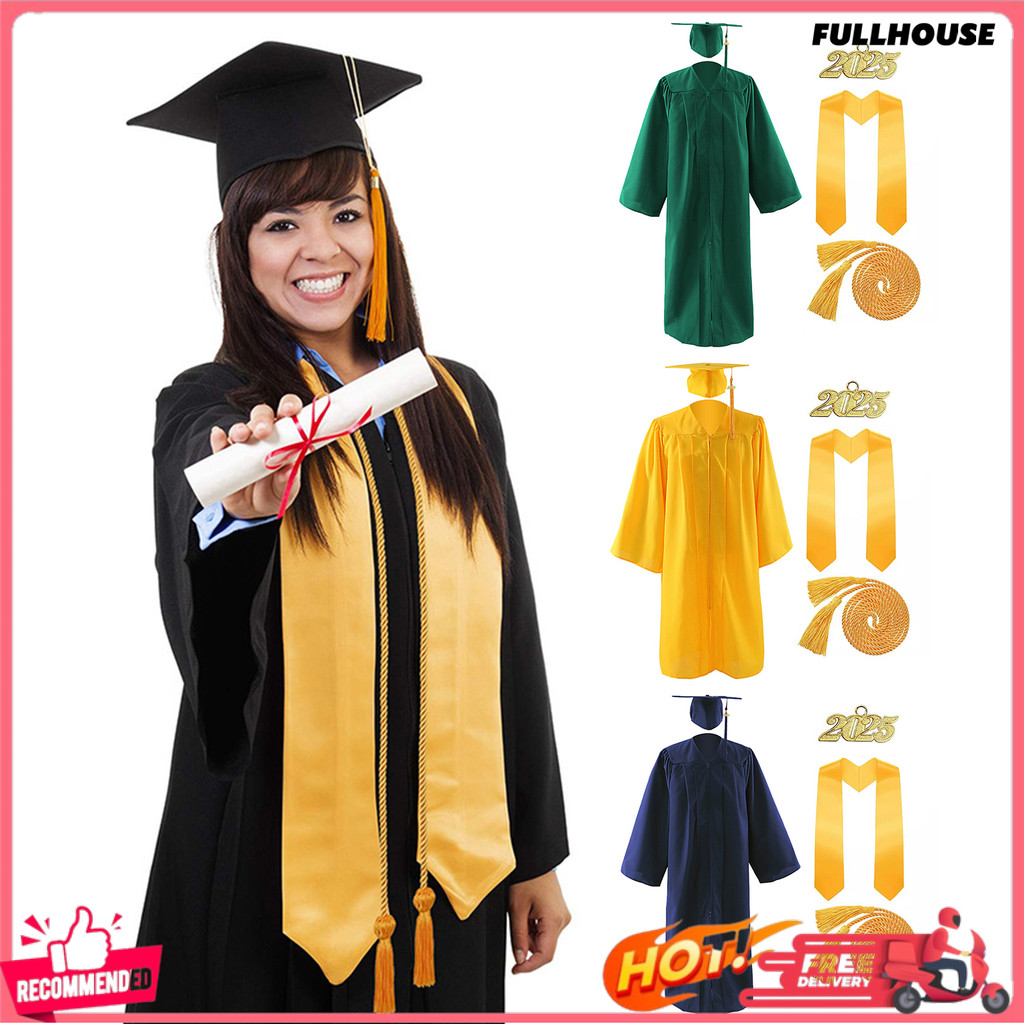 HOUSE 1 Set Academic Uniform Includes Hat Shawl Honour Rope V-Neck Bat ...