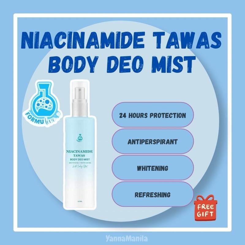 Tawas & Niacinamide Body Deo Mist - 100mL Whitening Antiperspirant & Cleanser | Shopee Philippines