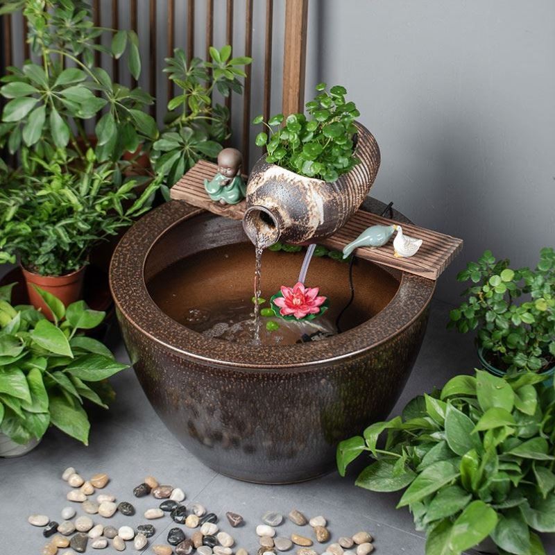 Ceramic Large Jar Traditional Fish Tank Living Room Balcony Floor ...