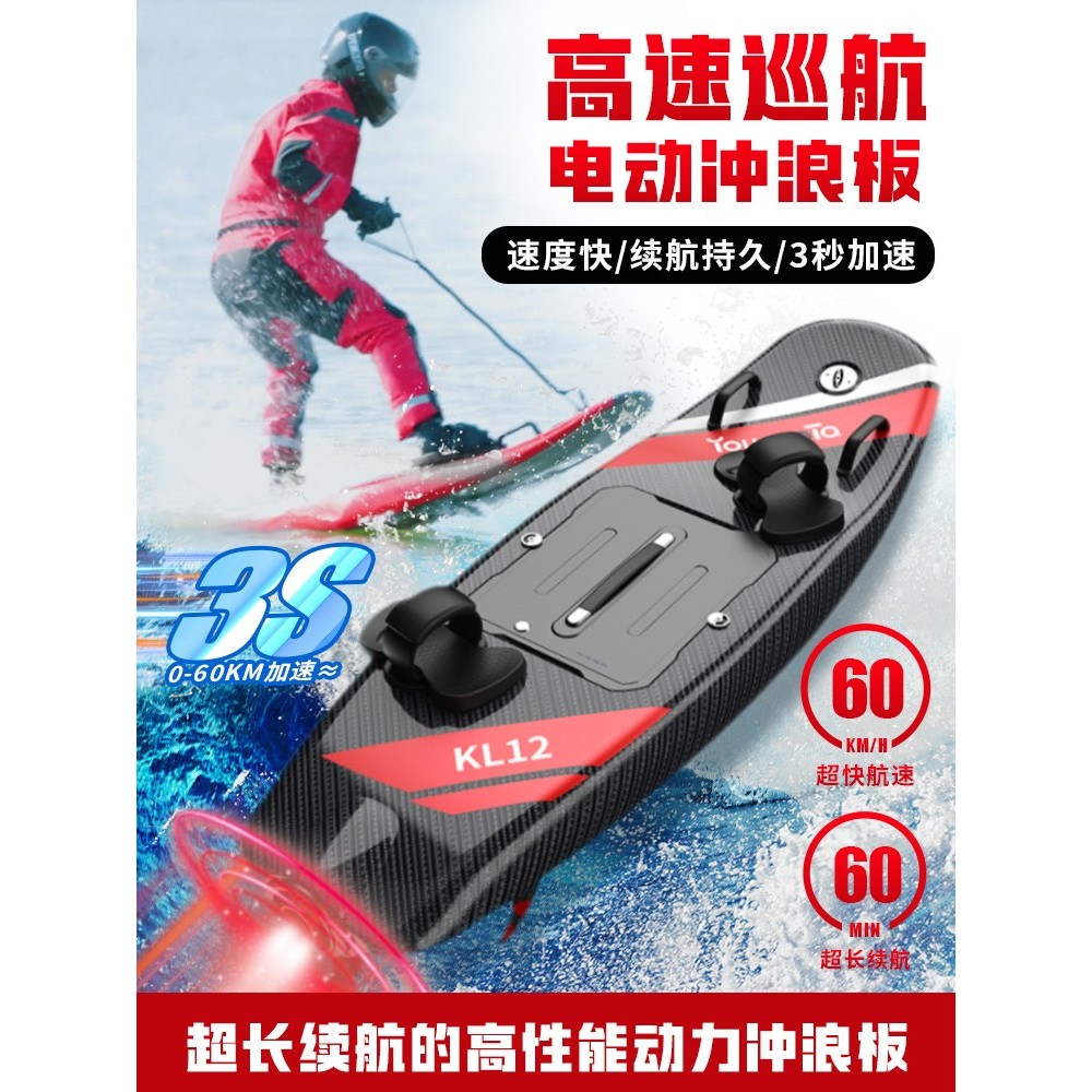 Carbon Fiber Electric Surfboard Lightweight Portable High-Speed Power ...