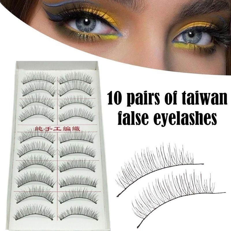 10 Pairs False Eyelash Natural 3D Fluffy Eyelash Extensions Soft Wispy ...