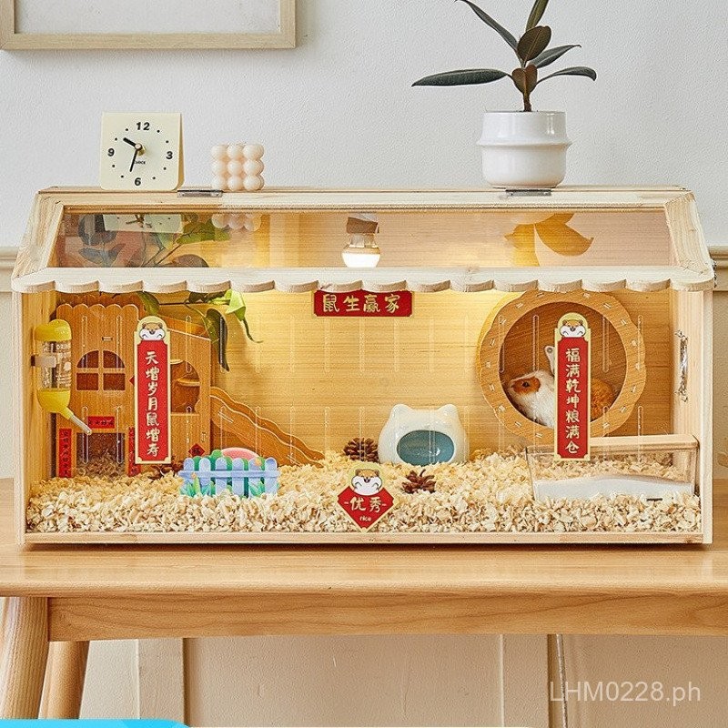 Villa Nest Full Set Golden Hamster Solid Wood Breeding Box New ...