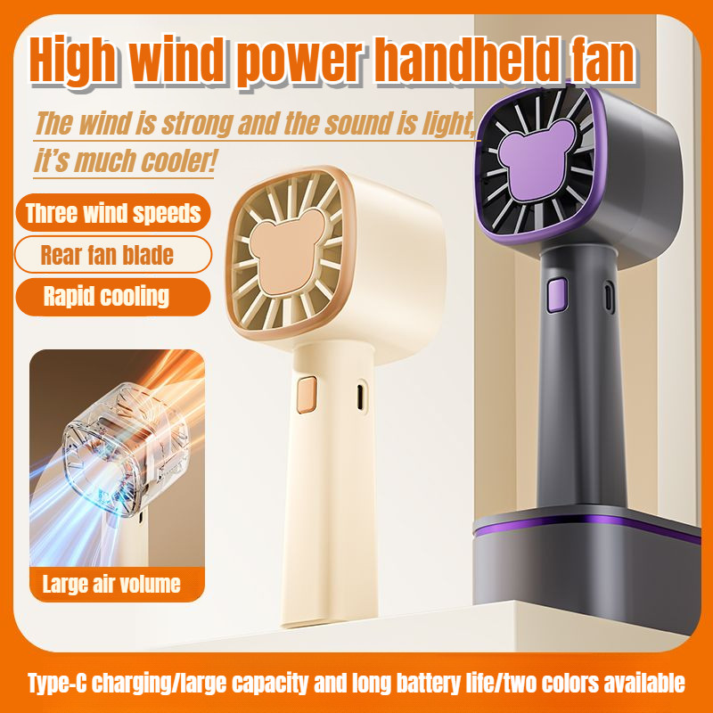USB Rechargeable Handheld Fan/3 Speed Turbo Strong Wind Portable Mini ...