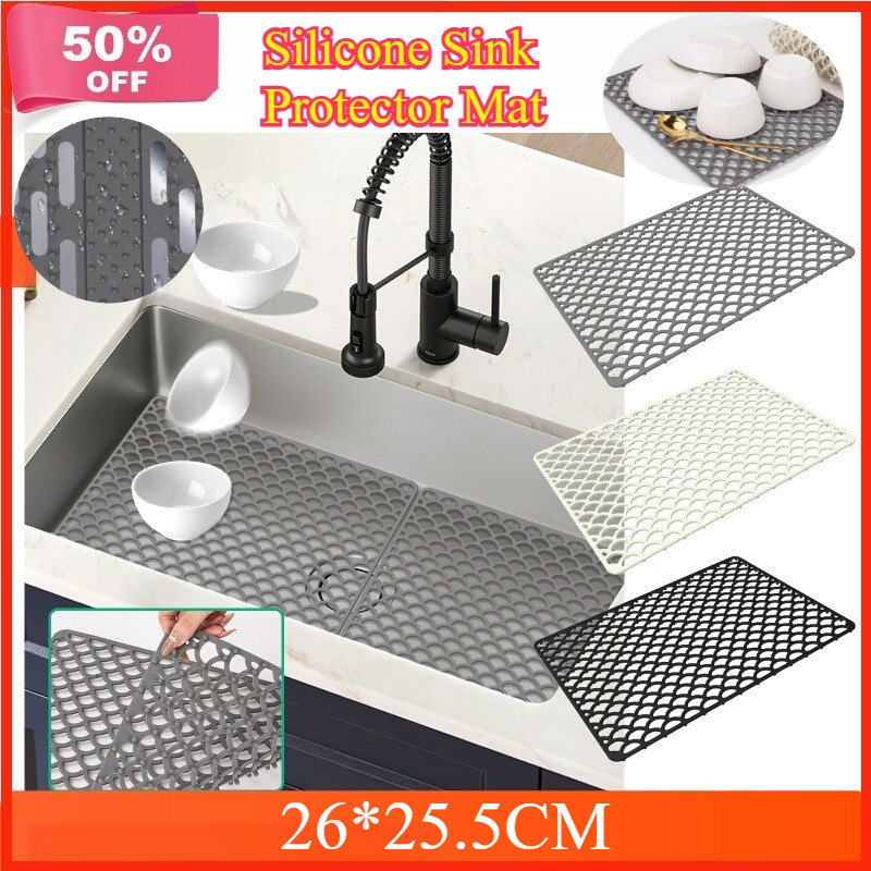 Silicone Sink Divider Protector Mat Folding Kitchen Sink Saddle Heat ...