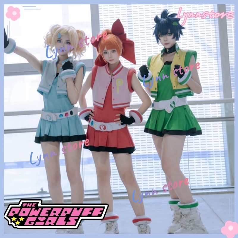 THE POWERPUFF GIRLS Cosplay Costume BUTTERCUP BUBBLES BLOSSOM Cosplay ...
