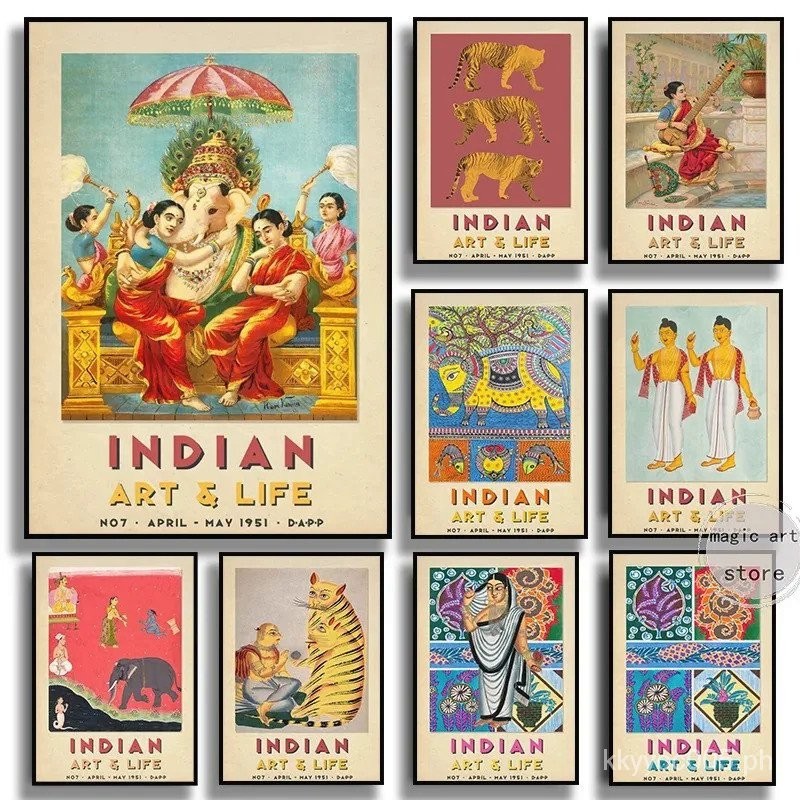 Indian Traditional Culture Sign Art Canvas Poster Ancient People's Life ...