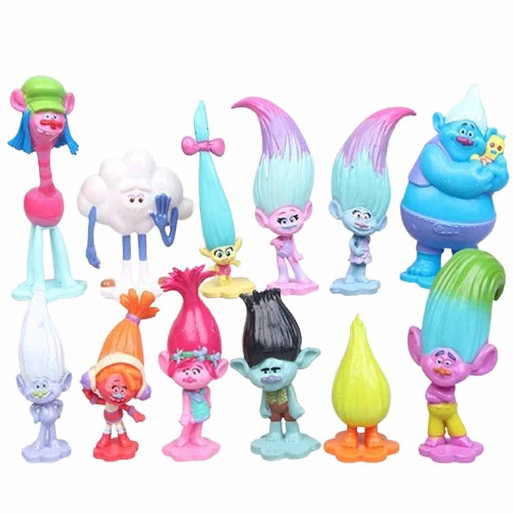 12Pcs/Set Dreamworks Trolls Action Figures Doll Playset Figurines Toy ...