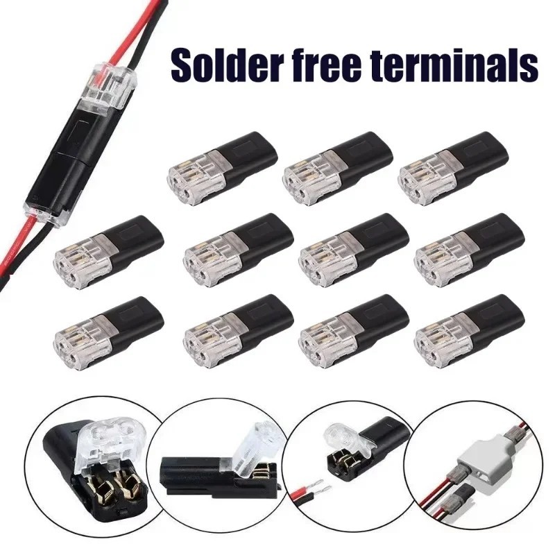 Quick Install Double-Wire Plug-In Connector with Locking Buckle, Black ...