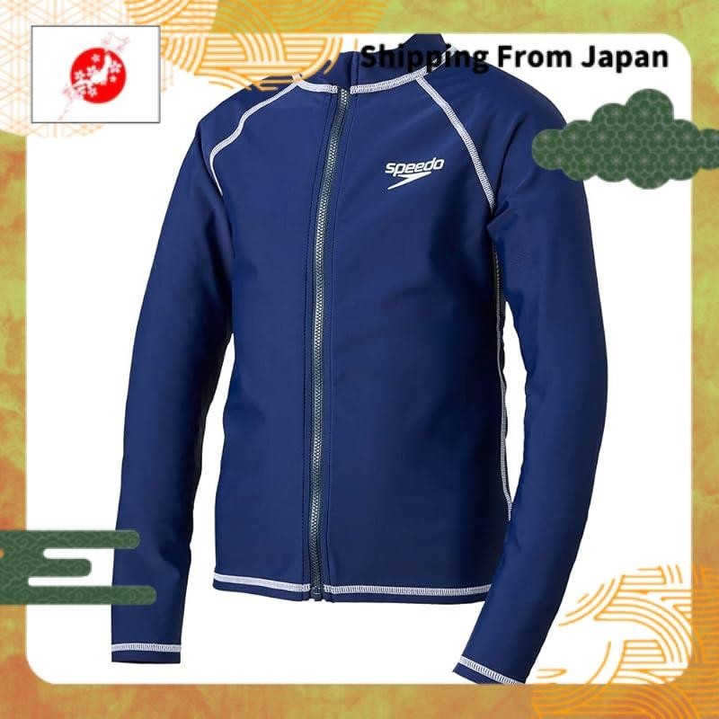 (From Japan)Speedo Rush Guard Junior Long Sleeve Aqua Shirt UV Cut ...