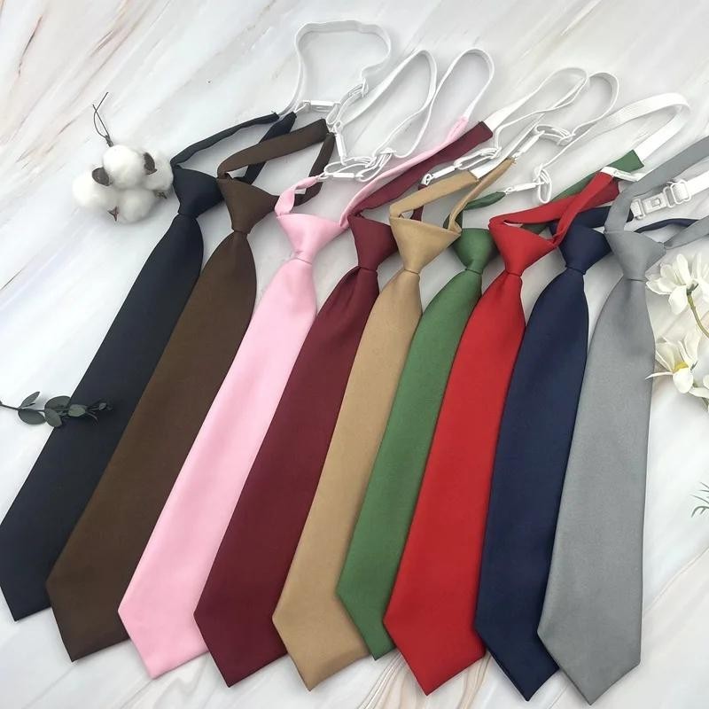 Trendy JK Ties College Student Shirt Suit Neckwear Solid Brown Neckties ...