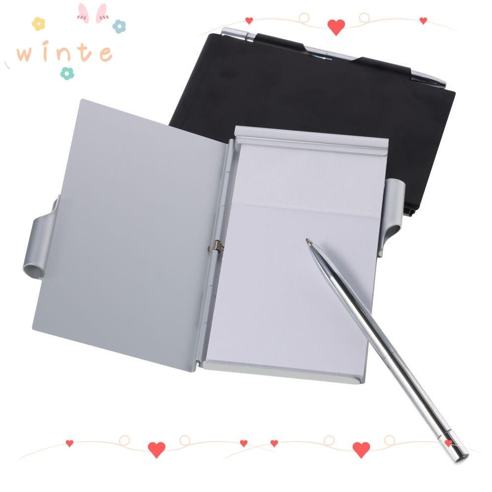 WINTE Pocket Notebook, Metal Aluminum Mini Notepad, with Pen and ...