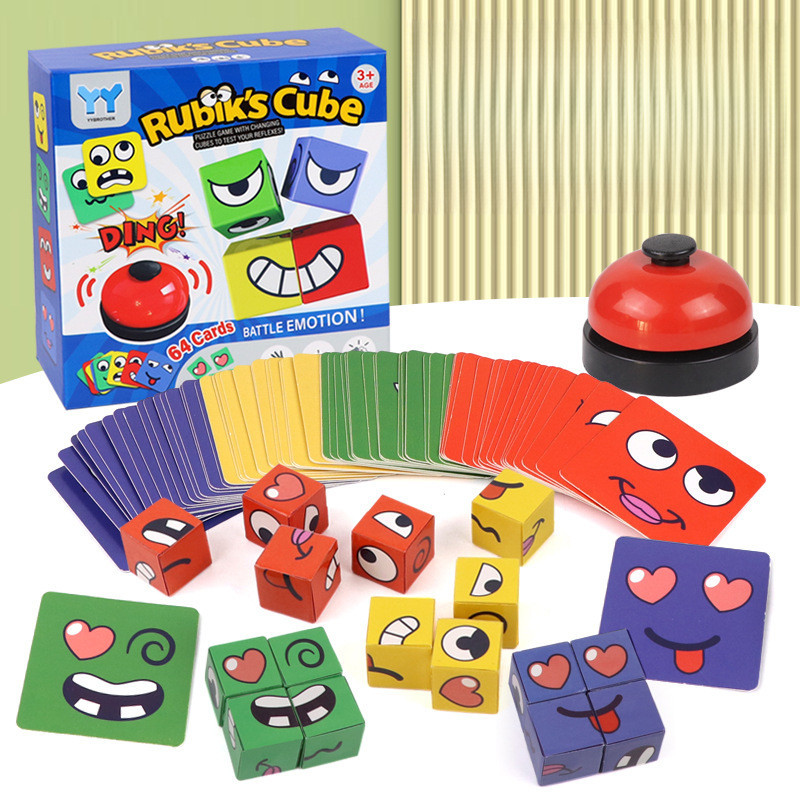 Face Changing Magic Cube Game, Expression Puzzle Building Blocks ...