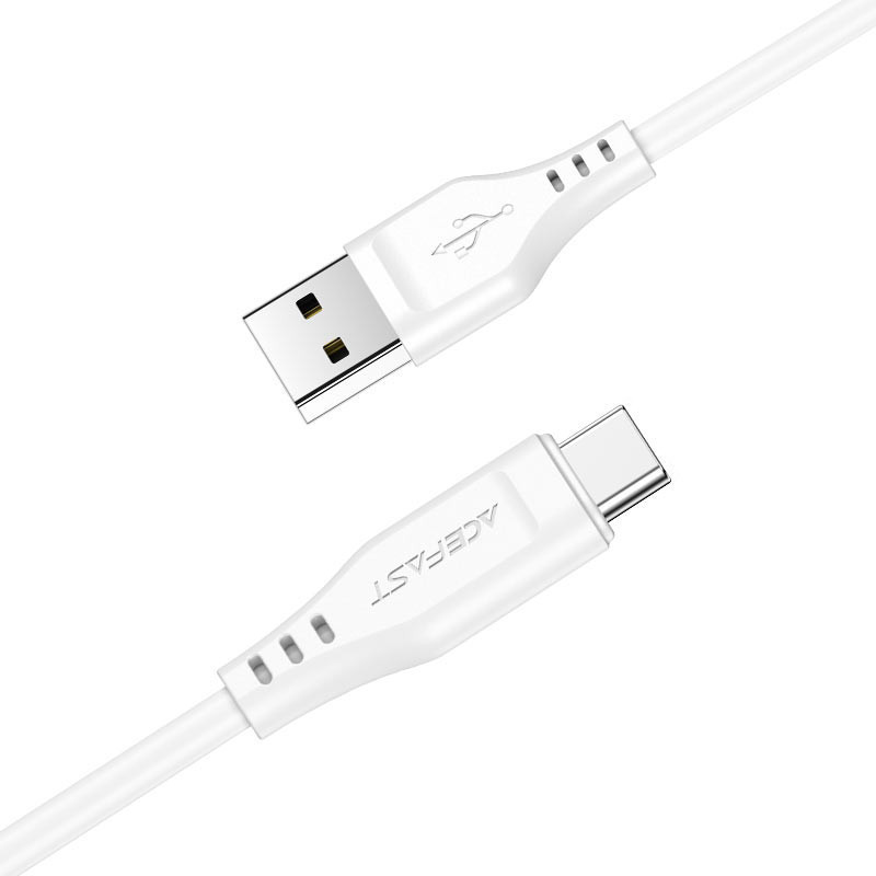 Acefast Charging Data Cable Acewire C3-04 USB-A to USB-C 1.2M - White ...
