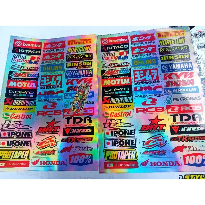 Rainbow Hologram Racing Pack Sticker Sponsor Rcb Sss Honda Gank Etc Get ...