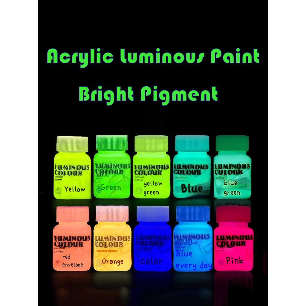 Haite luminous pigment 58ml Glow in The Dark Acrylic Luminous Paint ...
