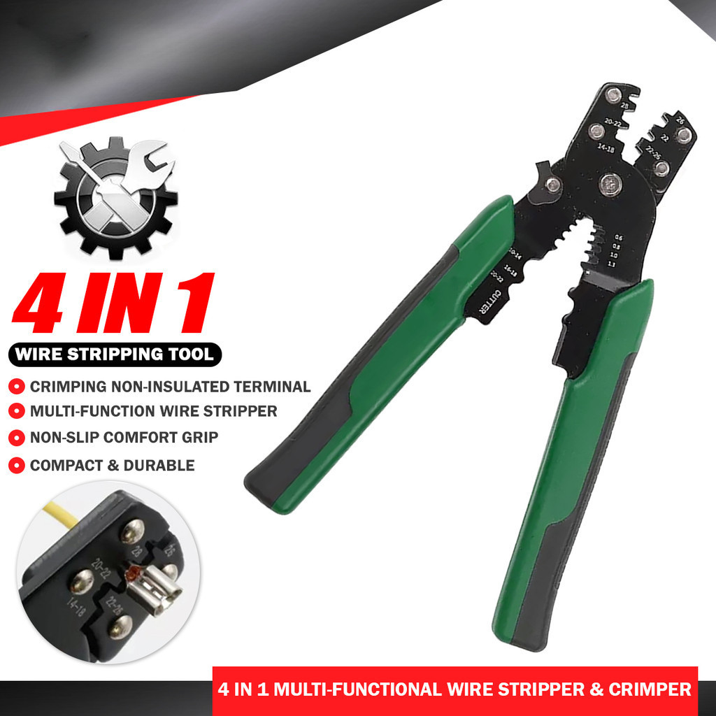 4-IN-1 Multi-functional Wire Stripper & Crimper Pliers Hand Tool for ...